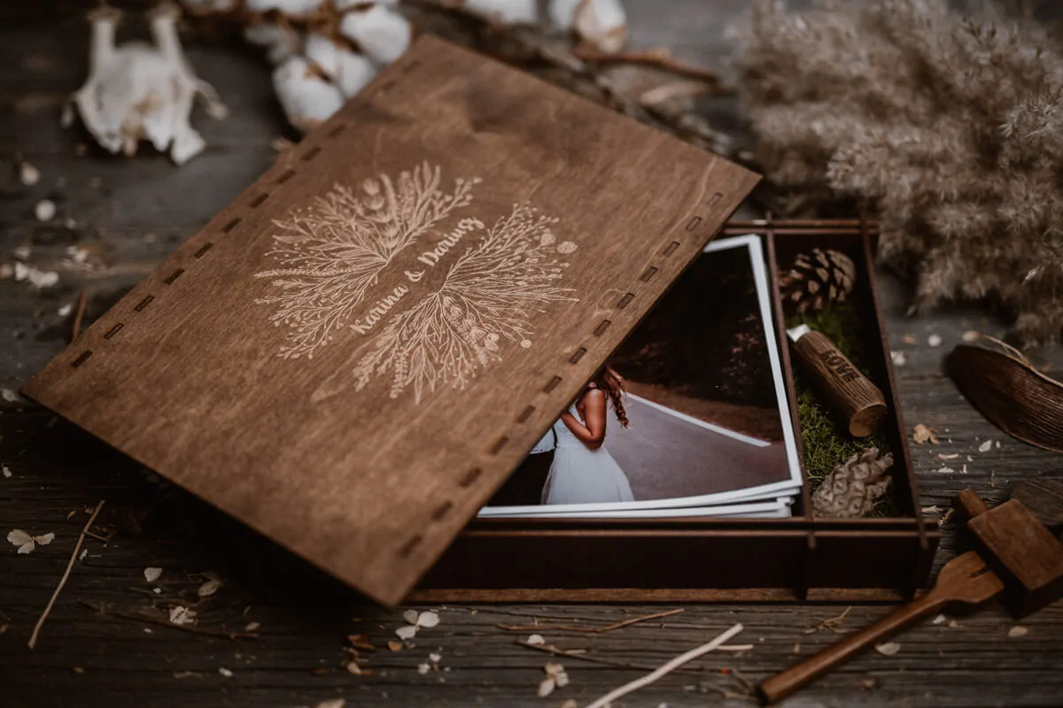 Insert Photo box 15x23cm + USB space - Woodenshop.co.uk